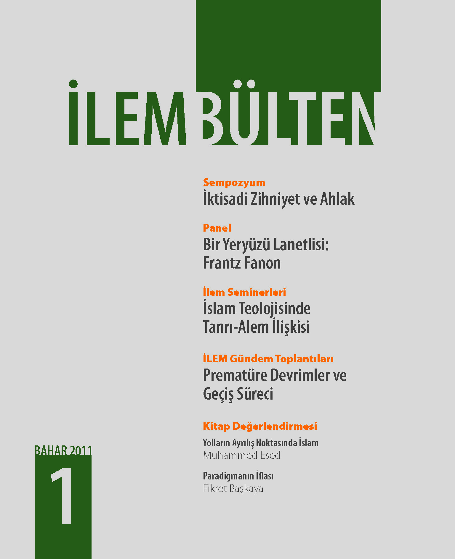 İLEM Bülten 1 - İLMİ ETÜDLER DERNEĞİ